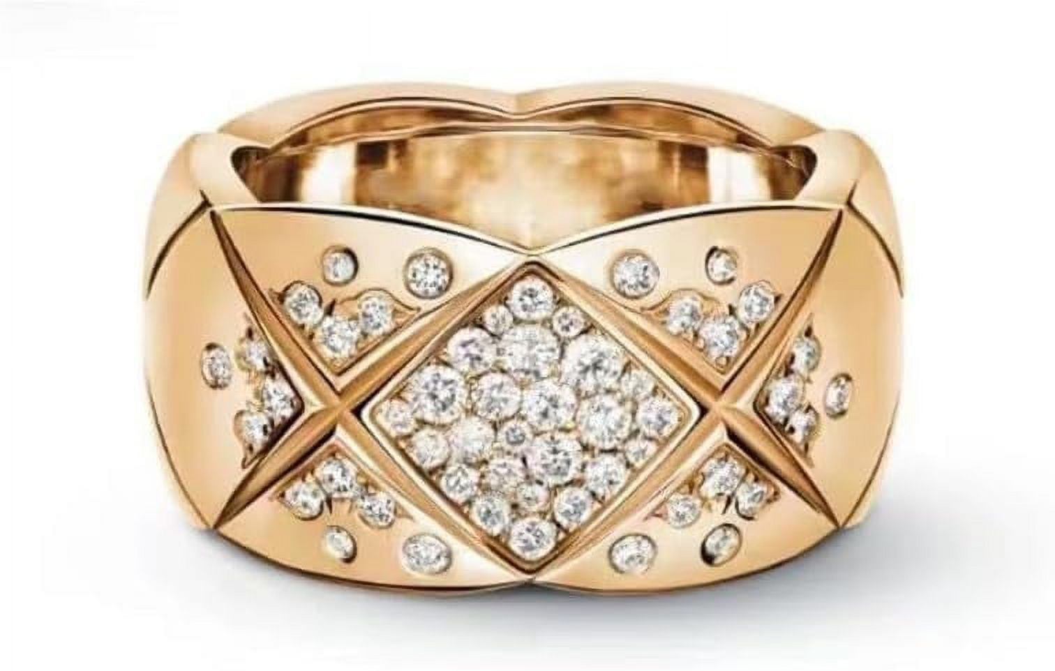 Luxury Designer 18K Gold Plating Crush Ring Surface Width Narrow 3.5mm ...