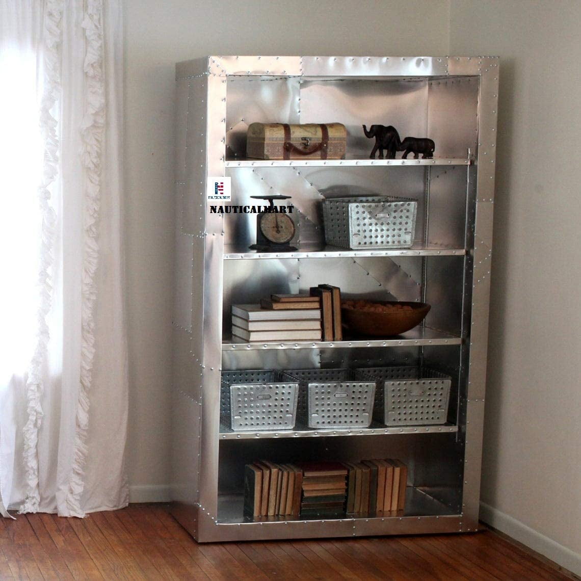 Luxury Designer Aluminum Aviator Shelving Bookcase - Walmart.com