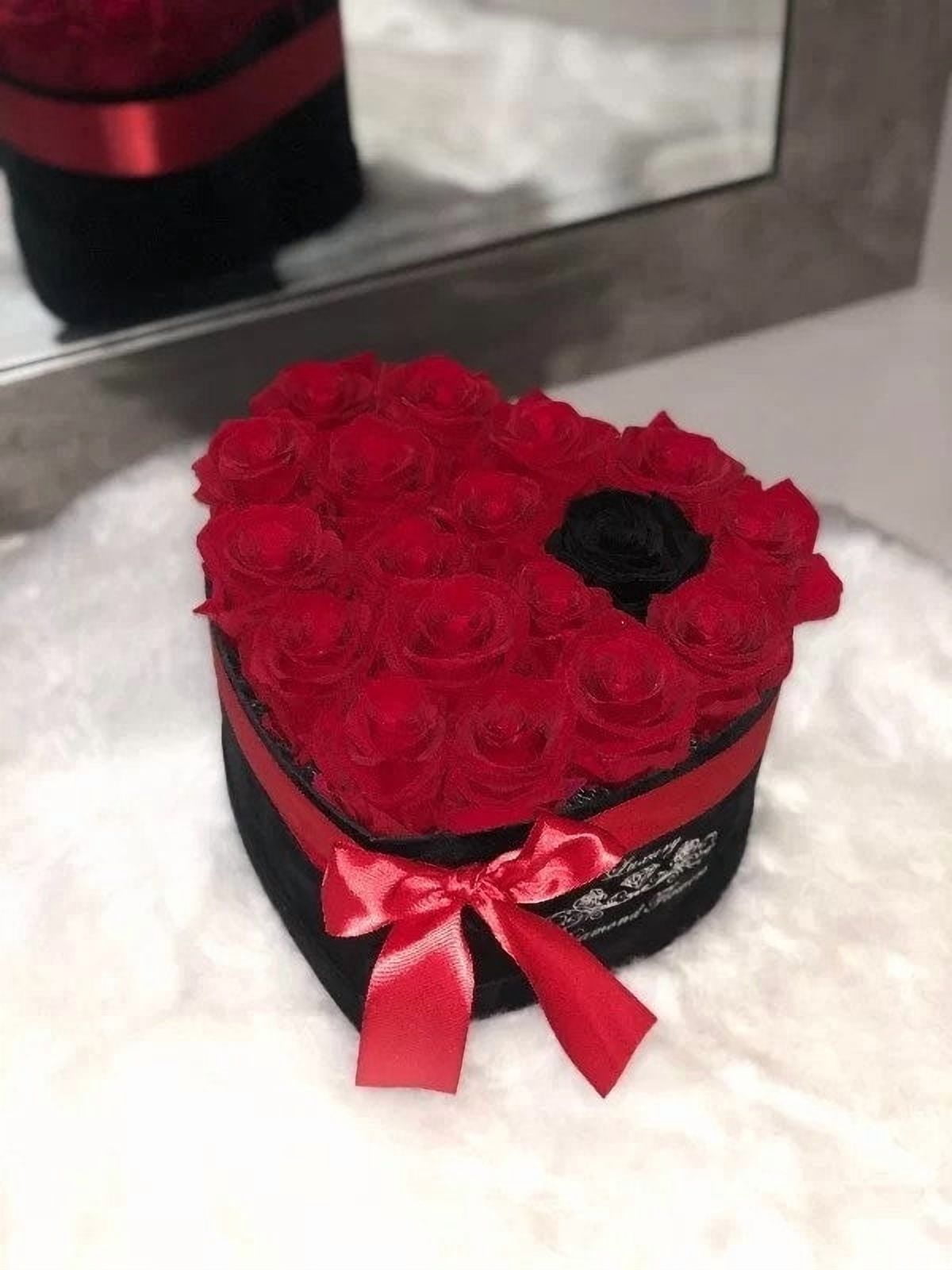 Luxury Diamond Flowers Love Black Rose - Box Color: Red Velvet, Rose ...