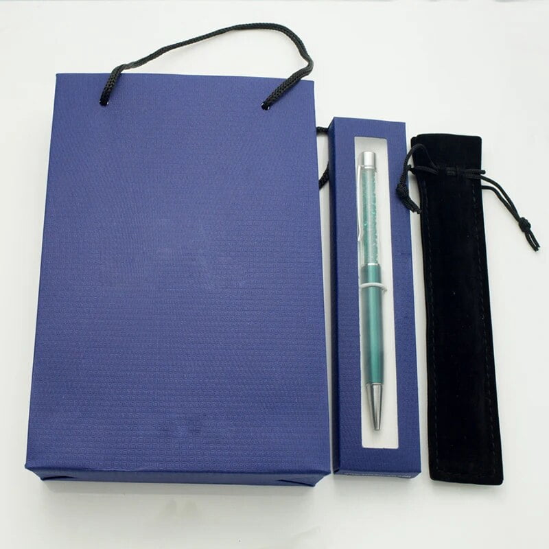 Luxury Diamond on top crystal pen with paper gift bag and pen box and ...