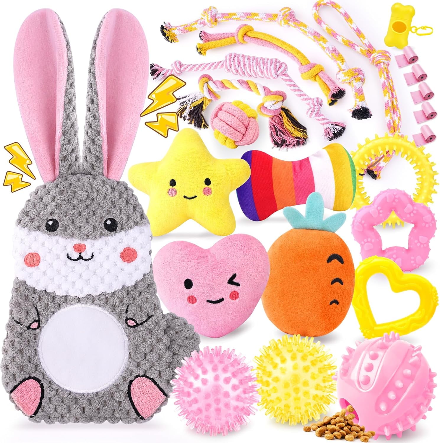 Luxury Dog Chew Toys for Puppy, Dog Toys with Ropes, Treat Ball and ...