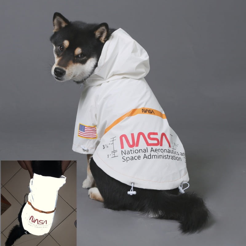 Luxury Dog Clothes Raincoat Jacket Reflective Space Suit Hoodies Pet ...