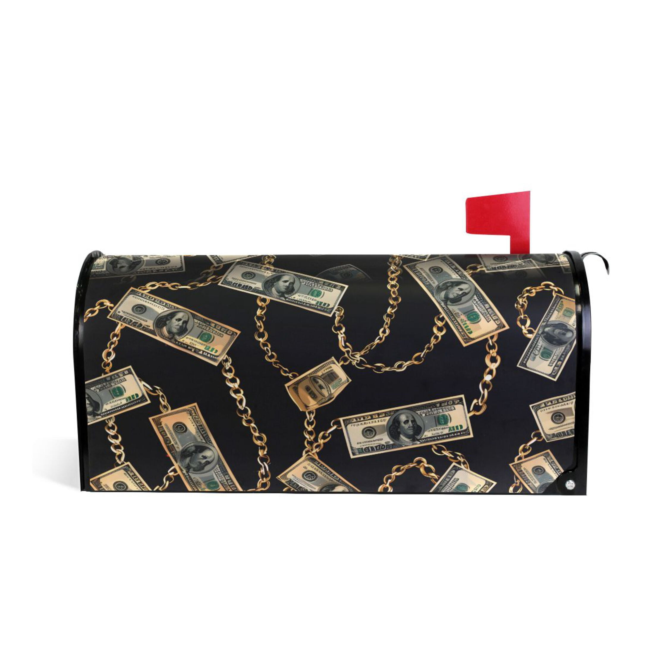 Luxury Dollar Bill Chain Magnetic Mailbox Covers 25.5" X 21" Post ...
