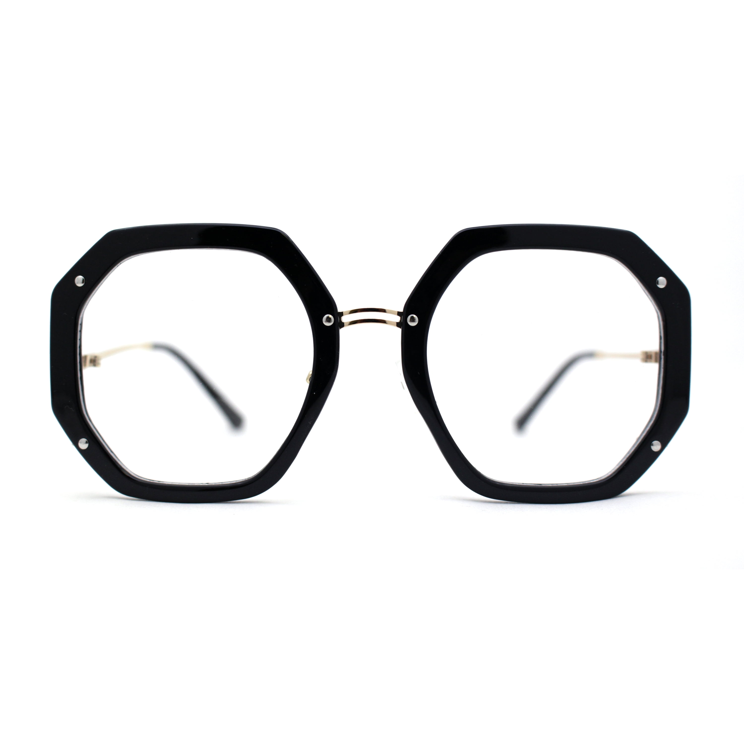 Luxury Double Rim Octagonal Blue Light Blocking Computer Eyeglasses ...