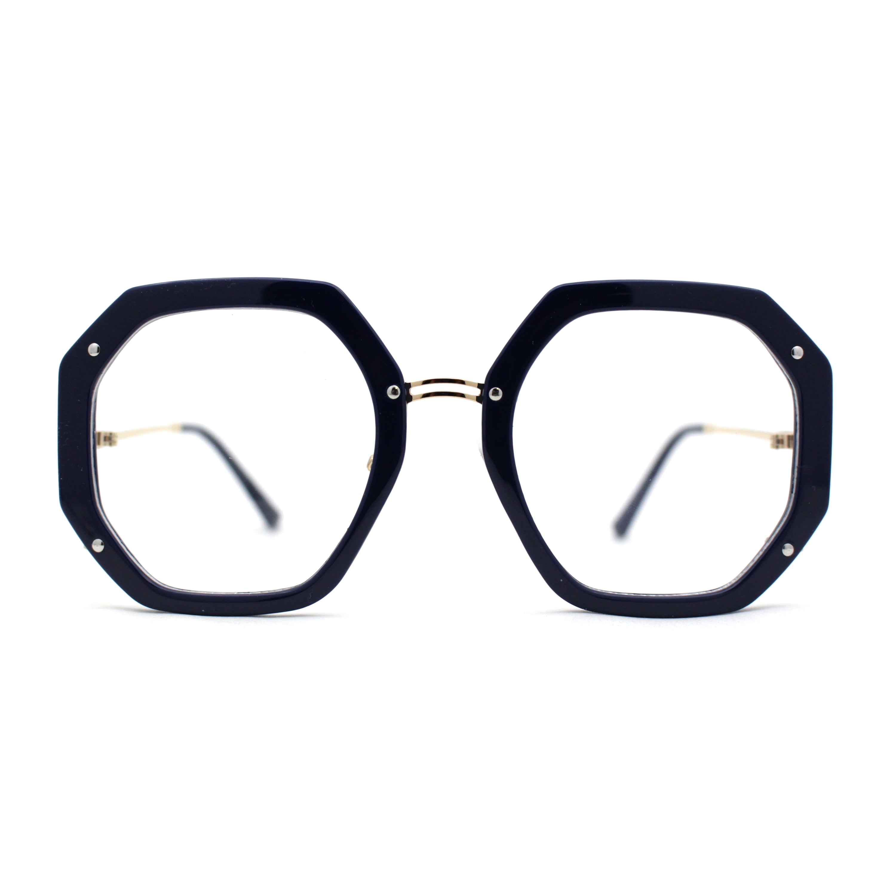 Luxury Double Rim Octagonal Blue Light Blocking Computer Eyeglasses ...