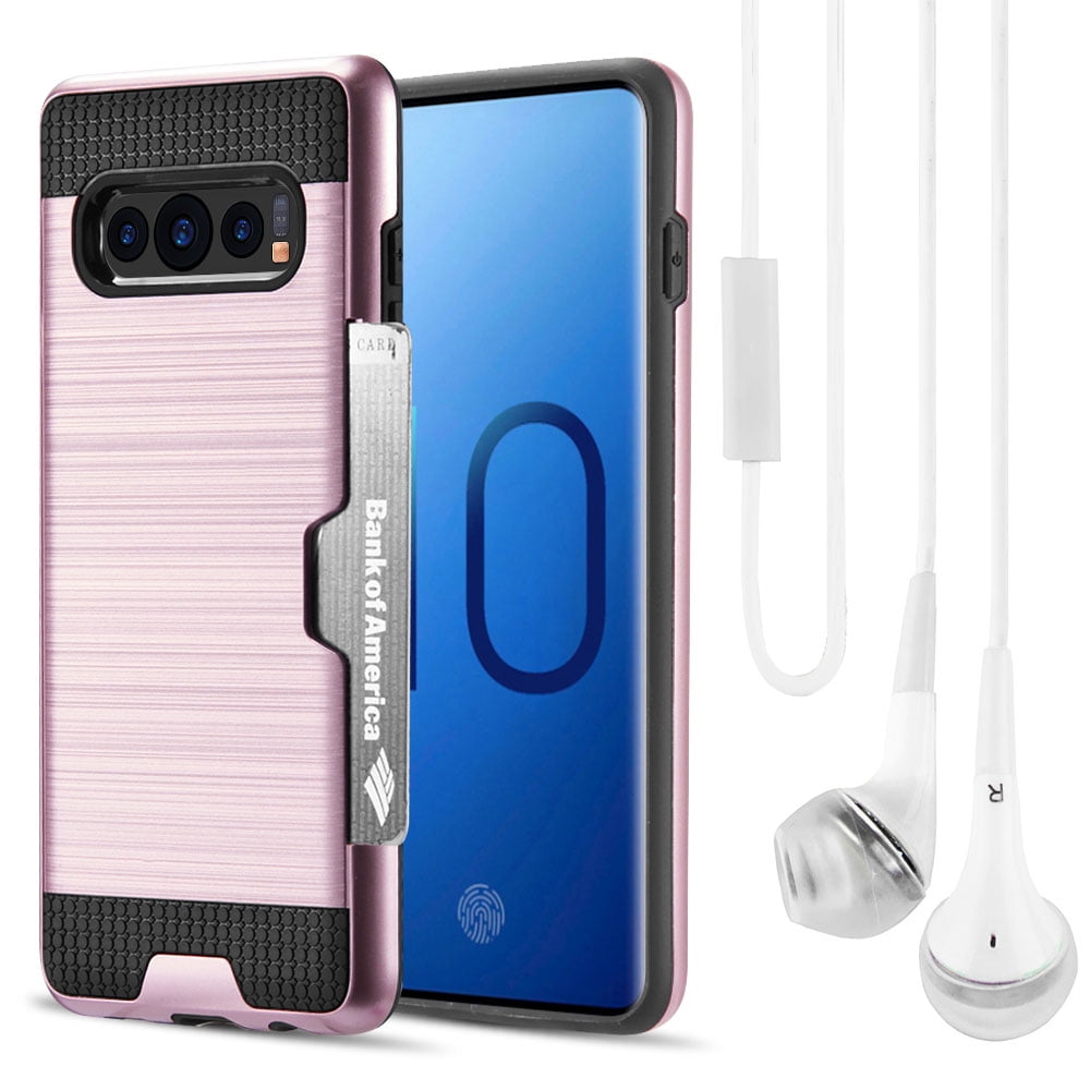 Luxury Dual Layer Hybrid Wallet Case for Galaxy S10 Plus (Rose Gold) w ...