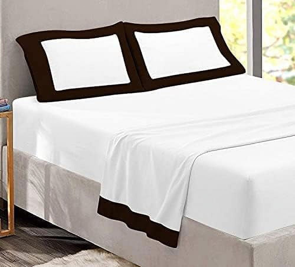Luxury Dual Tone Sheet Sets of 4 Piece, 100% Egyptian Cotton 12" Deep ...