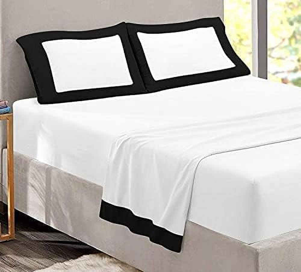 Luxury Dual Tone Sheet Sets of 4 Piece, 100% Egyptian Cotton 17" Deep ...