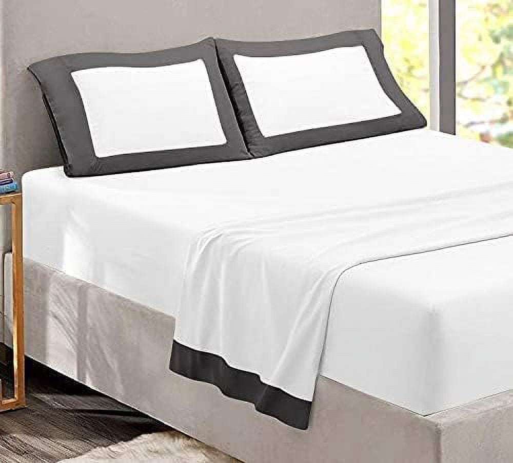 Luxury Dual Tone Sheet Sets of 4 Piece, 100% Egyptian Cotton 22" Deep ...