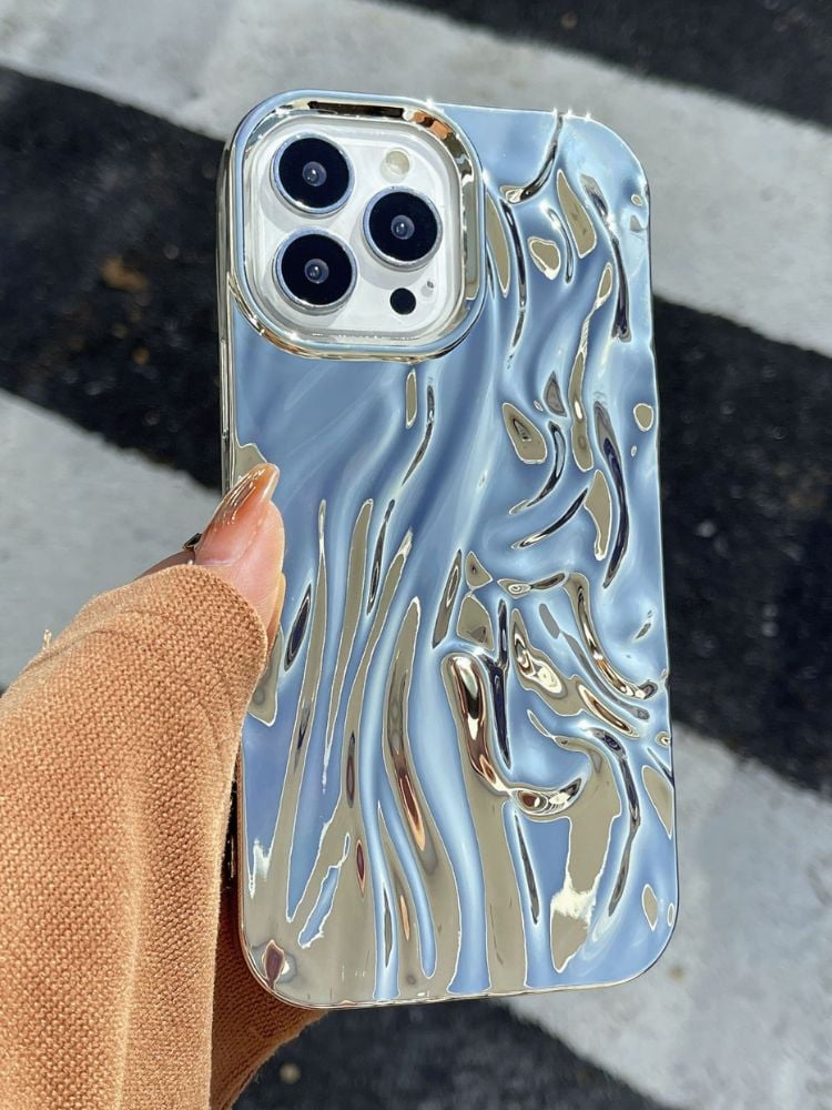 Luxury Electroplated Wrinkled Phone Case for iPhone 15 Pro Max 11 13 ...