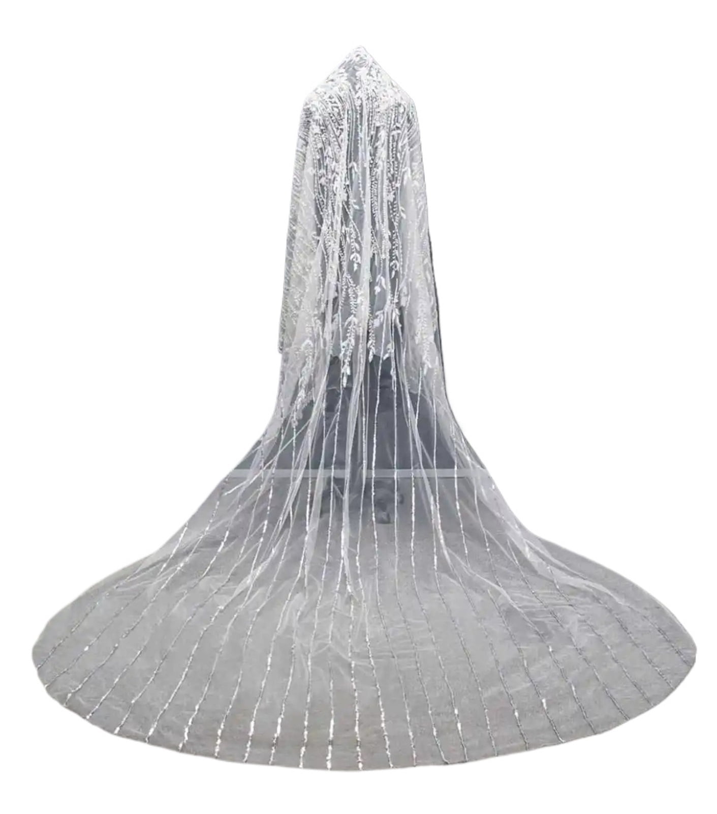 Luxury Elegant Wedding Veils, 1-Layer Tulle Appliques Tulle Sequins ...