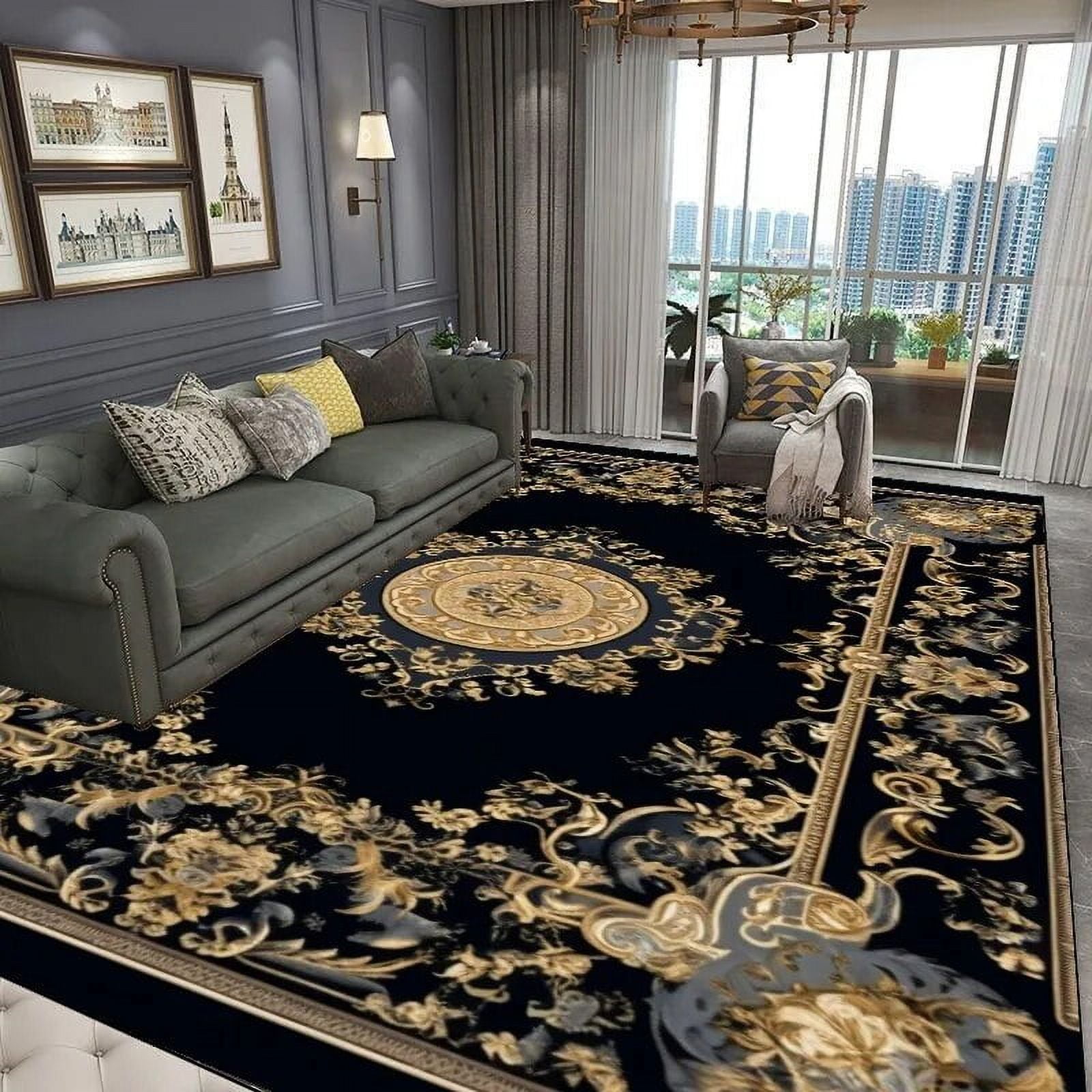 Luxury European Carpet for Living Room Retro Flower Decoration Floor ...