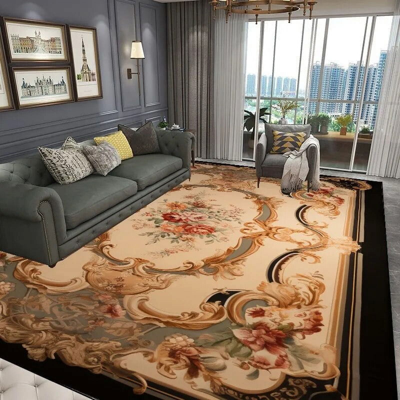 Luxury European Carpet for Living Room Retro Flower Decoration Floor ...