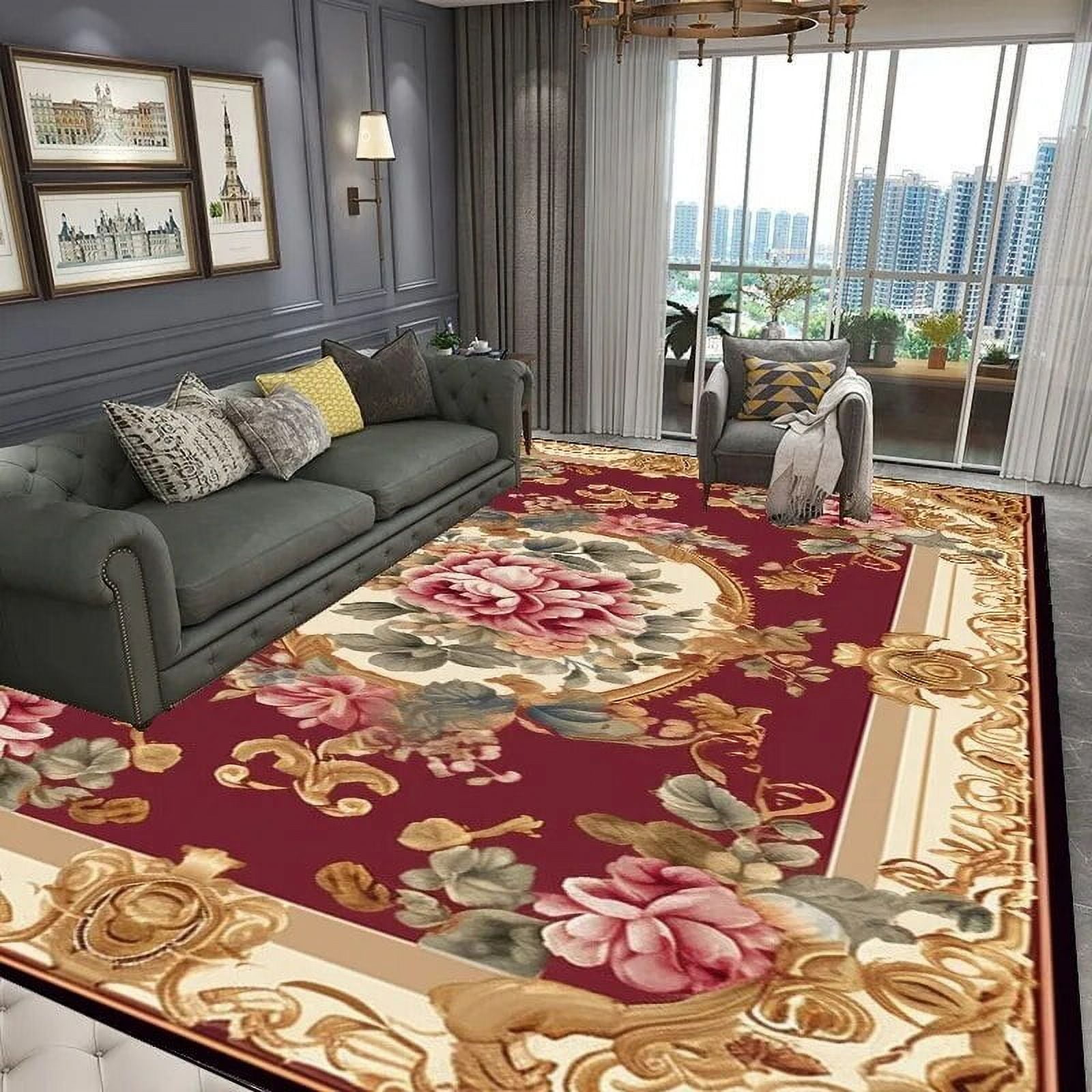 Luxury European Carpet for Living Room Retro Flower Decoration Floor ...