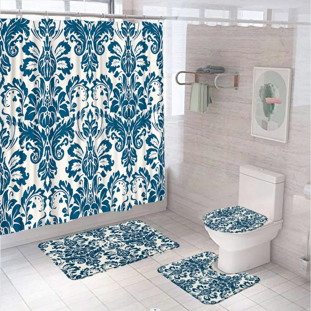 Luxury European Floral Shower Curtain Sets Bohemia Paisley Ethnic ...