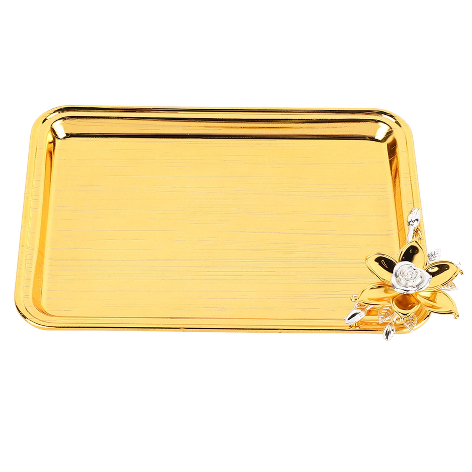 Luxury European Style Serving Tray, Rectangular Food Tray with Floral ...