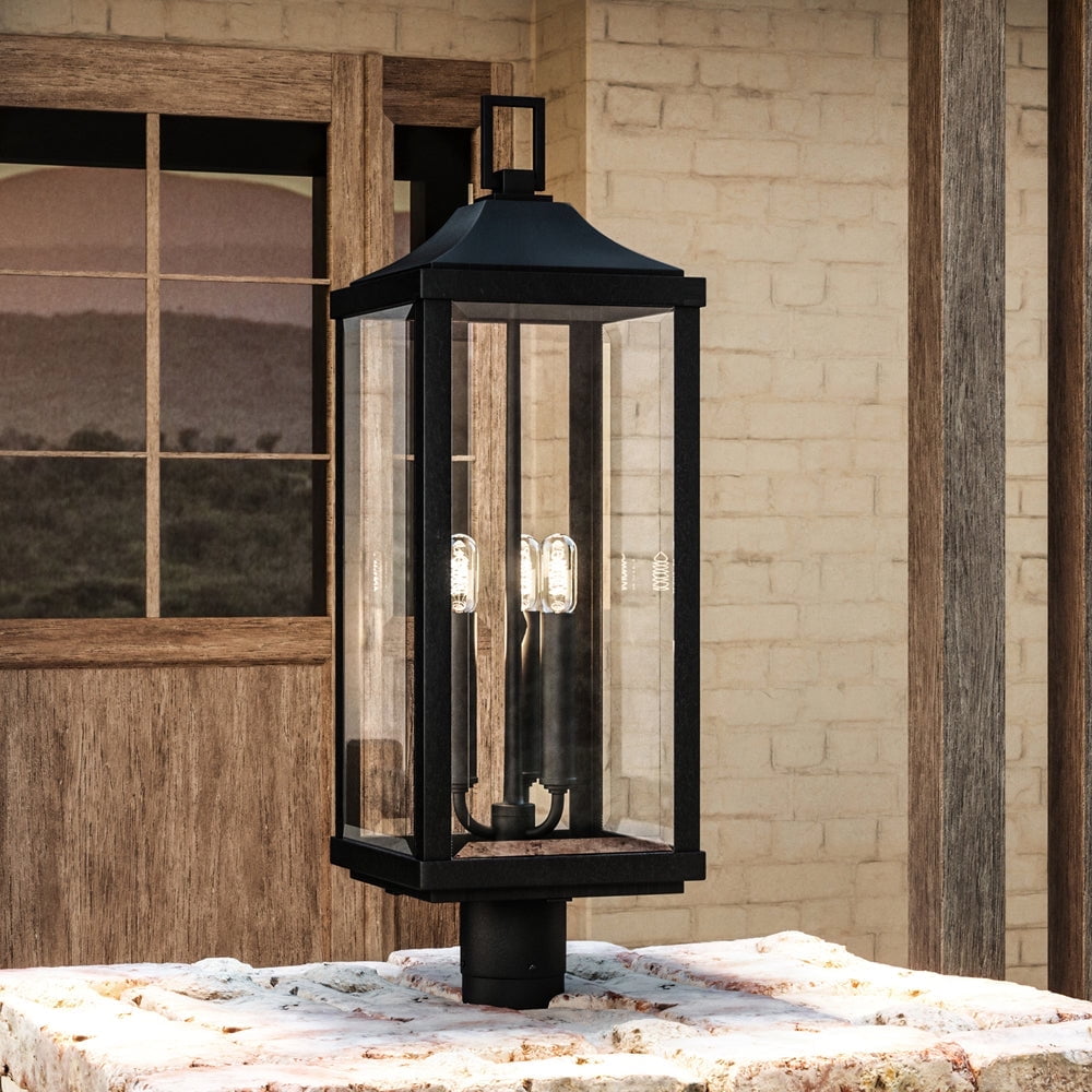 Urban Ambiance Luxury Farmhouse Outdoor Post Light, Midnight Black ...