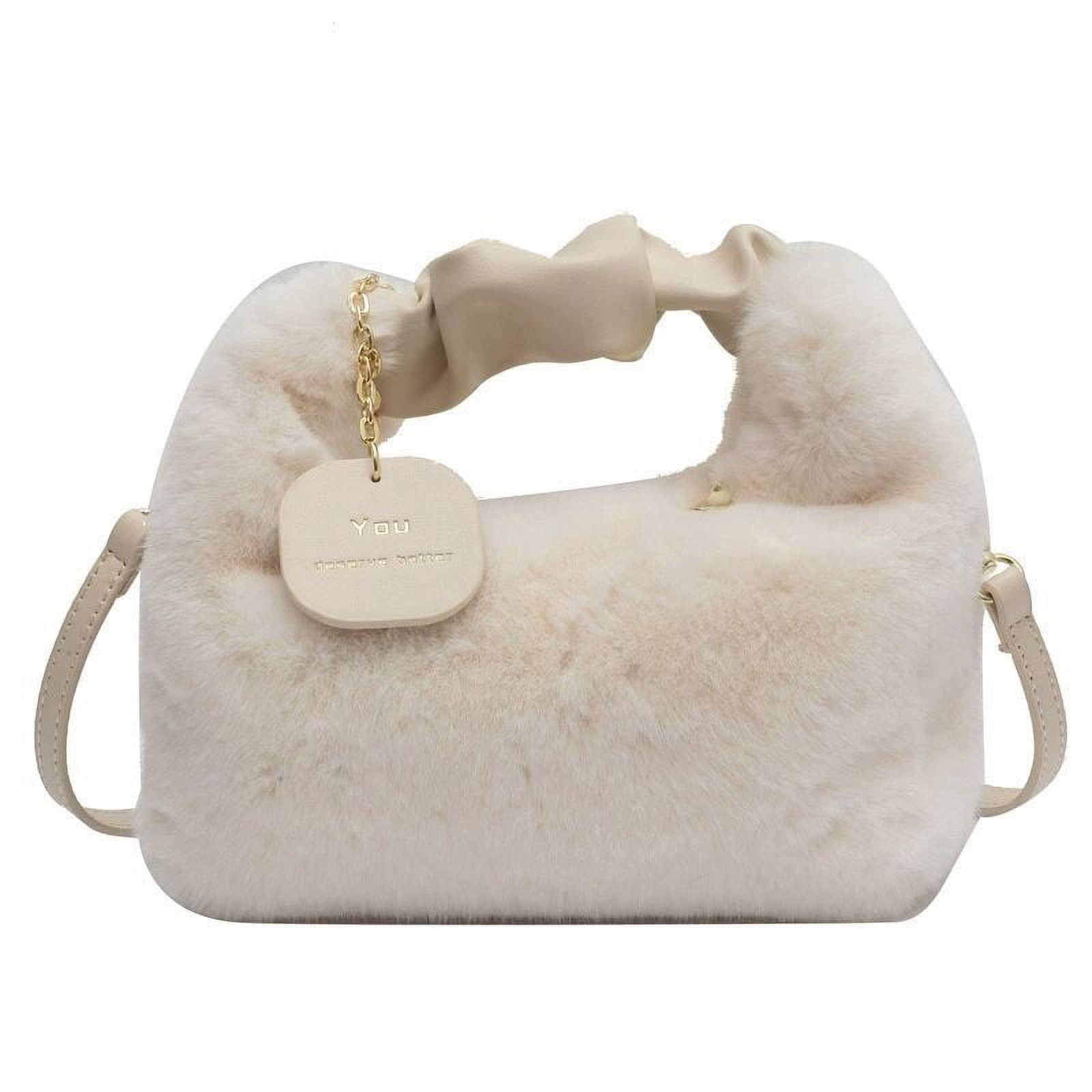 Luxury Faux Fur Ladies Shoulder Bags Soft Plush Female Evening Clutch ...