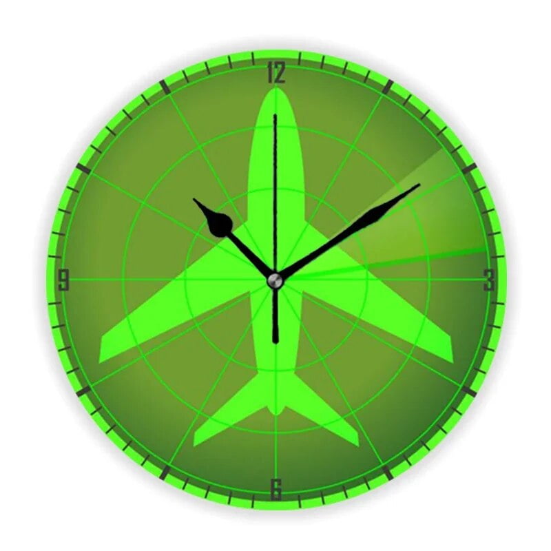 Luxury Faux Gold Minimalist Aviation Aircraft Large Wall Clock for ...