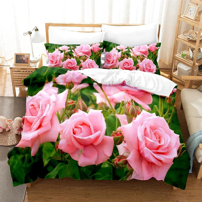 Luxury Flowers Bedding Set High Grade Duvet Cover Girls King Quilt