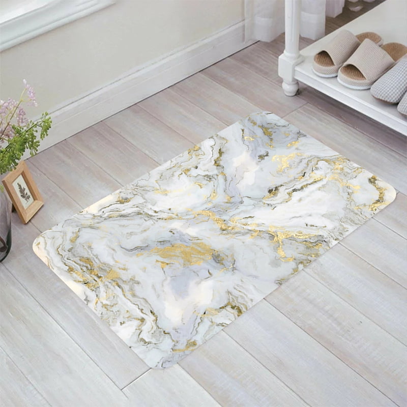 Luxury Flowing Gold Marble Pattern Floor Mat Room Rugs Kitchen Rug ...