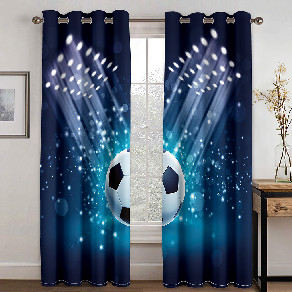 Luxury Football Soccer Cool Children Window Curtains Drapes Blinds for ...