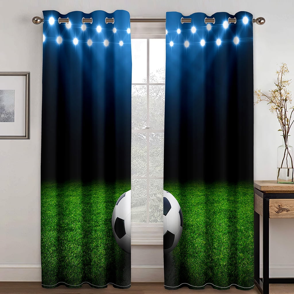 Luxury Football Soccer Cool Children Window Curtains Drapes Blinds for ...
