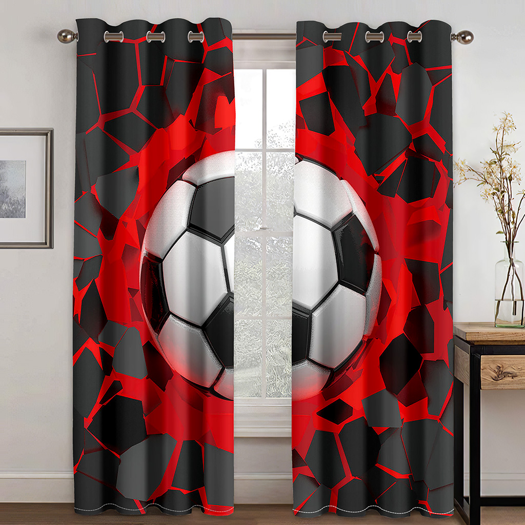 Luxury Football Soccer Cool Children Window Curtains Drapes Blinds for ...