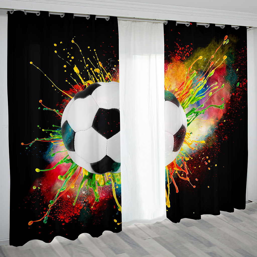 Luxury Football Soccer Sports Boy On Sale Window Curtains Drapes for ...