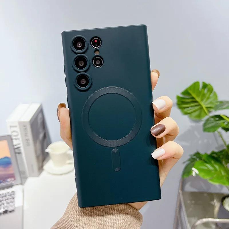 Luxury For MagSafe Magnetic Wireless Charging Case For Samsung Galaxy S24 S23 S22 S21 Ultra Fe ...