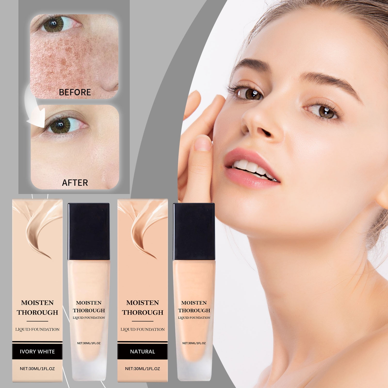 Luxury Foundation For All Skin Types，Buildable Natural Coverage ...