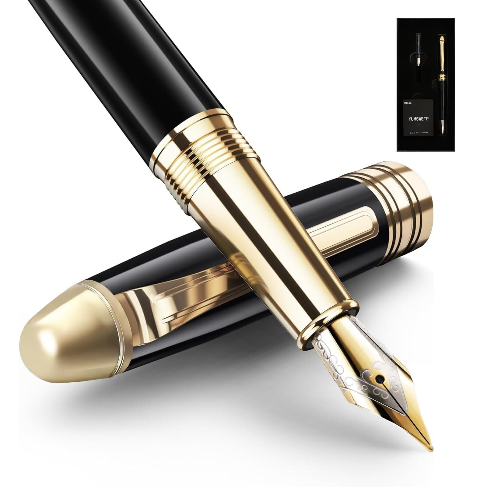 Luxury Fountain Pen Gift Set For Writing Smooth, Fine Nib, Includes ...