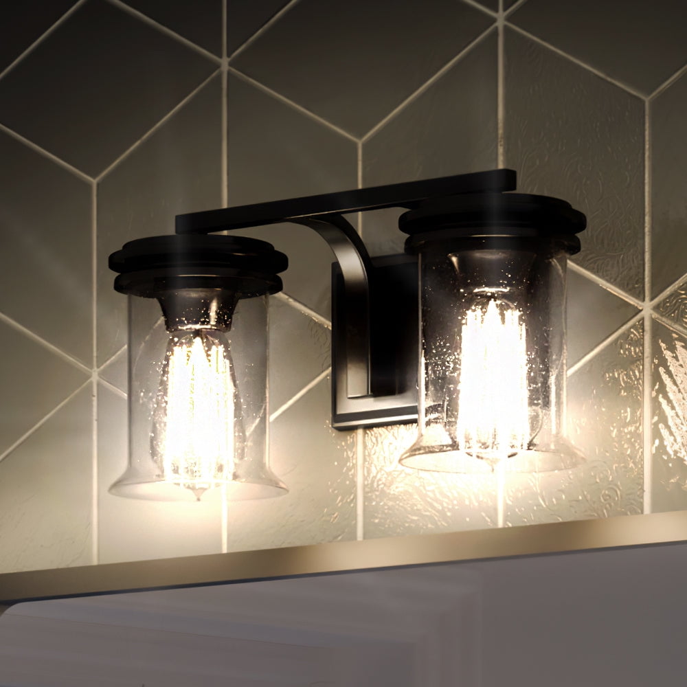 Luxury French Country Indoor Bath Fixture, 7.25''H x 14.25''W, with ...