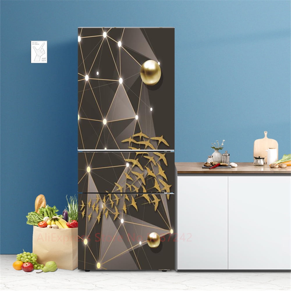 Luxury Fridge Stickers Door Cover Self-adhesive Vinyl Refrigerator ...