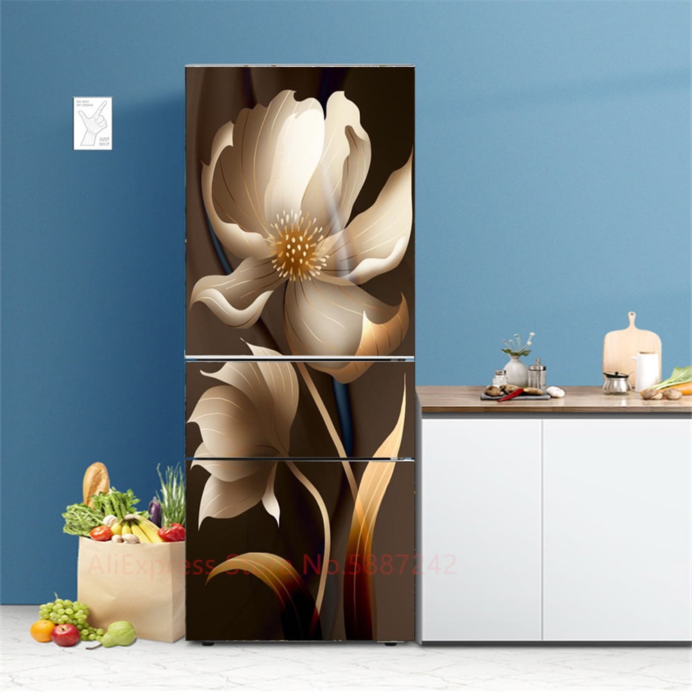Luxury Fridge Stickers Door Cover Self-adhesive Vinyl Refrigerator ...