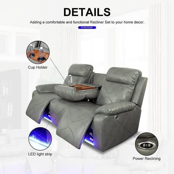 Luxury Furniture Sets Power Recliner Couch Recliner Leather Sofas - Walmart.com