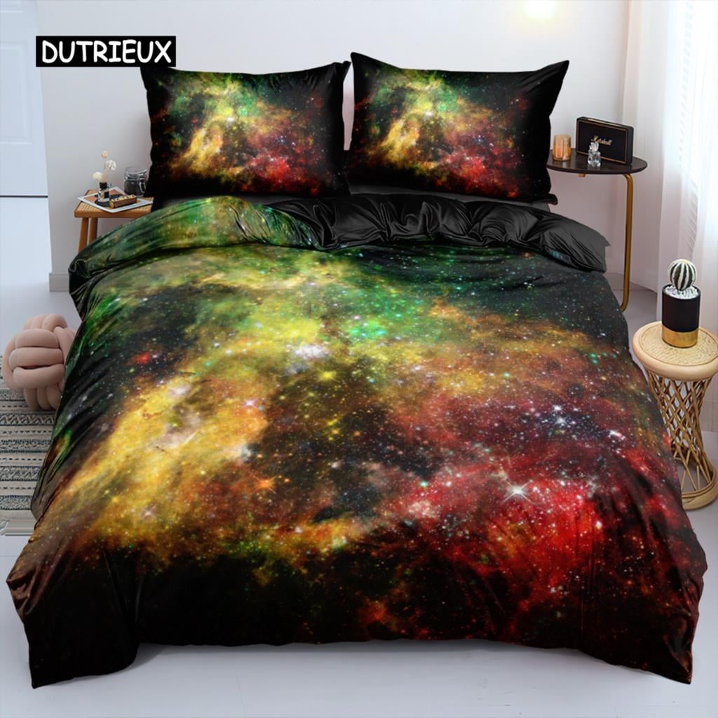 Luxury Galaxy Dark Blue Bedding Set Fantasy Starry Sky Duvet Cover Set ...