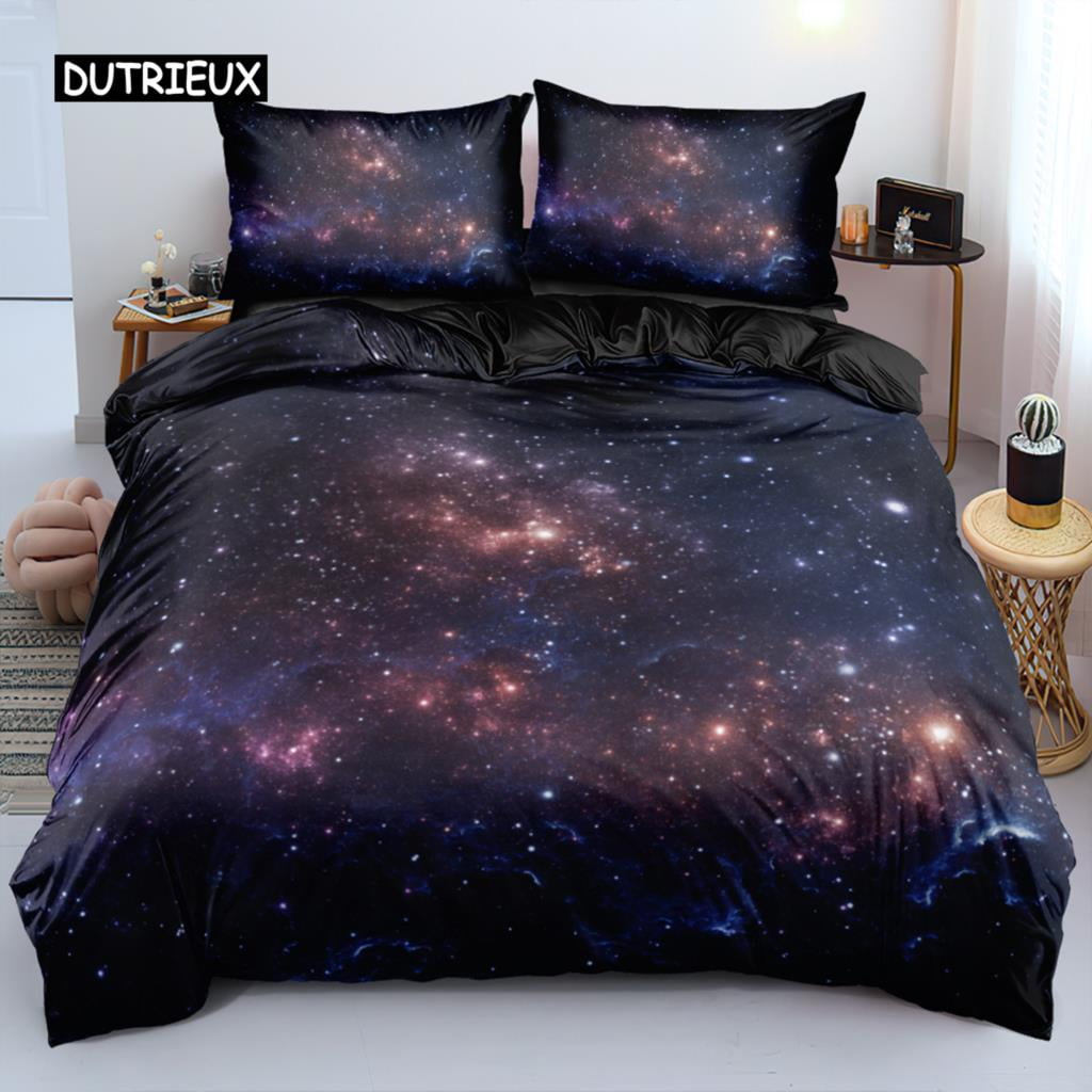 Luxury Galaxy Dark Blue Bedding Set Fantasy Starry Sky Duvet Cover Set ...