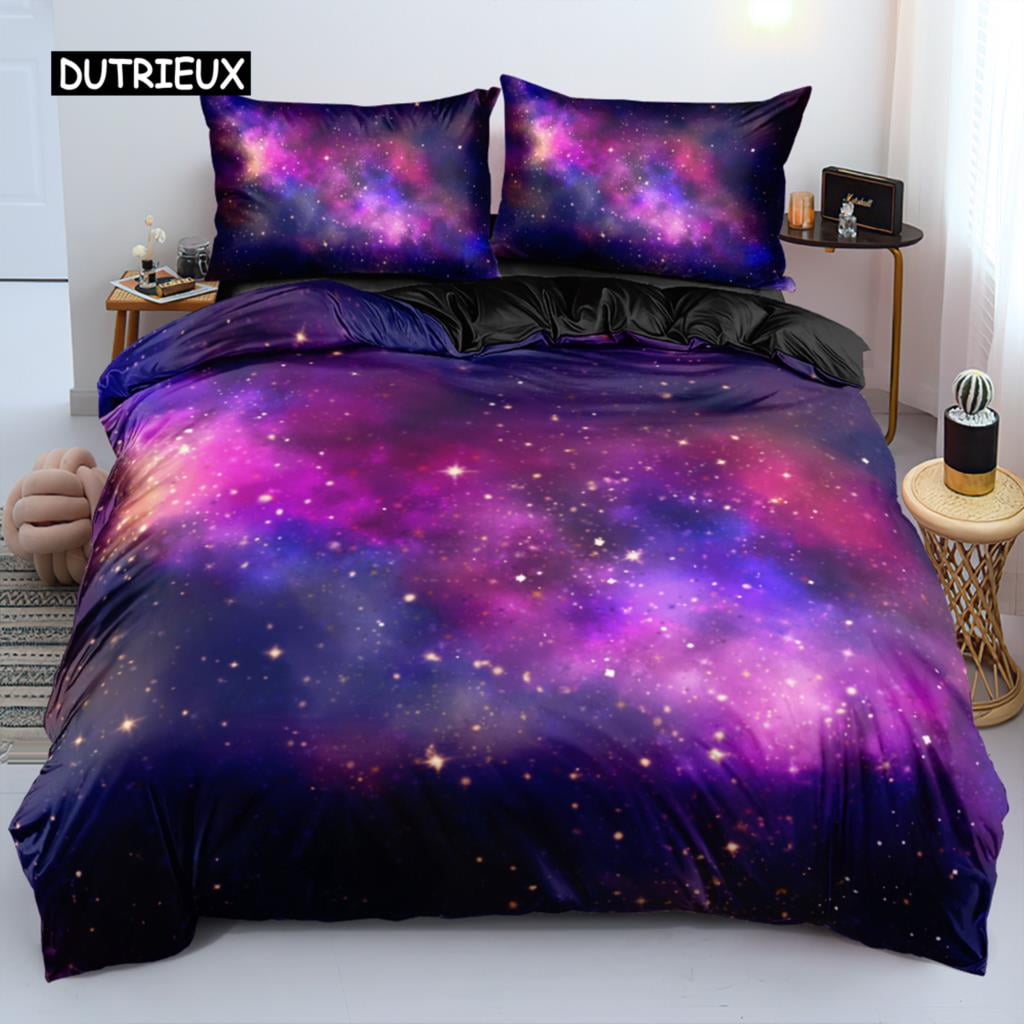 Luxury Galaxy Dark Blue Bedding Set Fantasy Starry Sky Duvet Cover Set ...