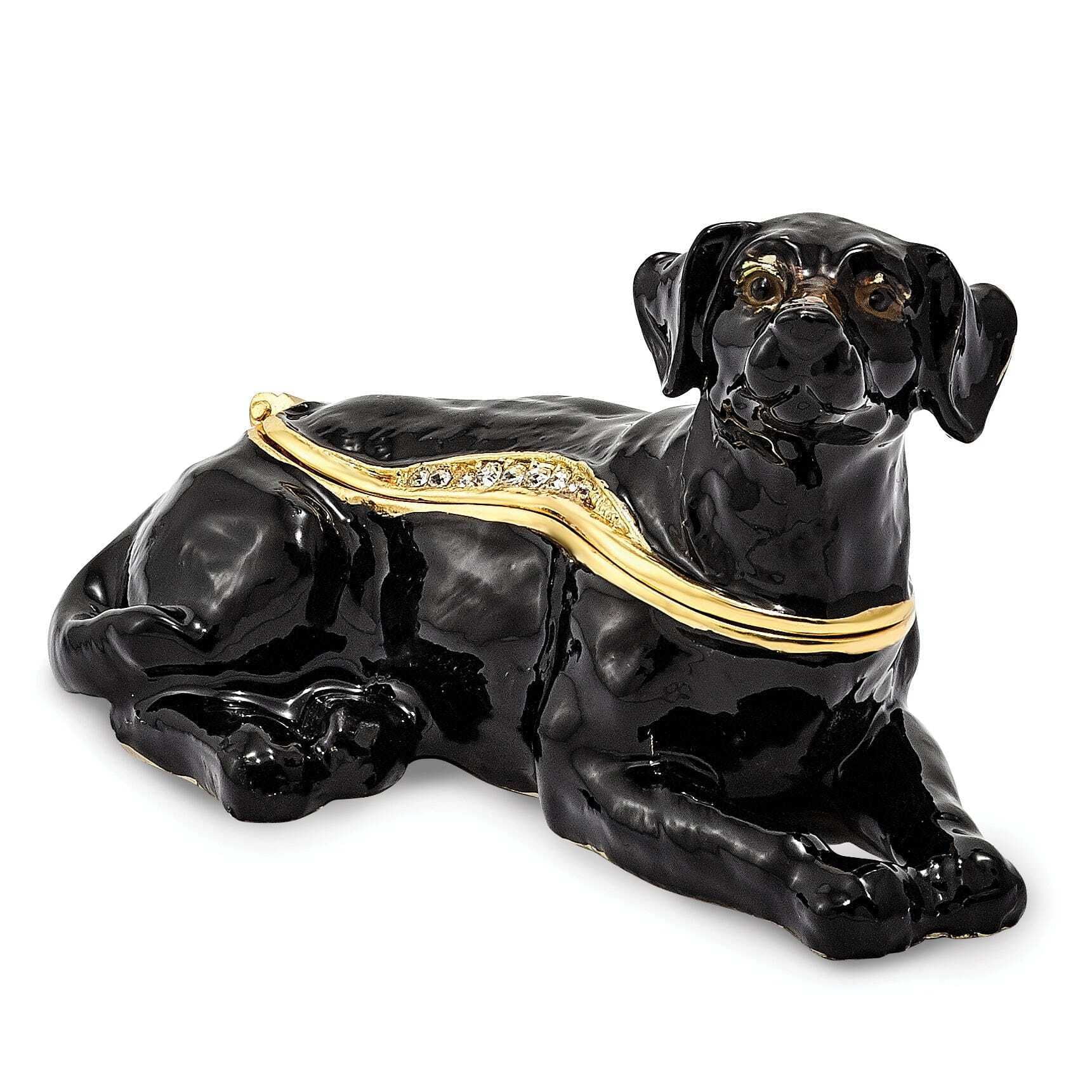 Bejeweled Black Labrador Trinket Box with Charm Pendant - Walmart.com