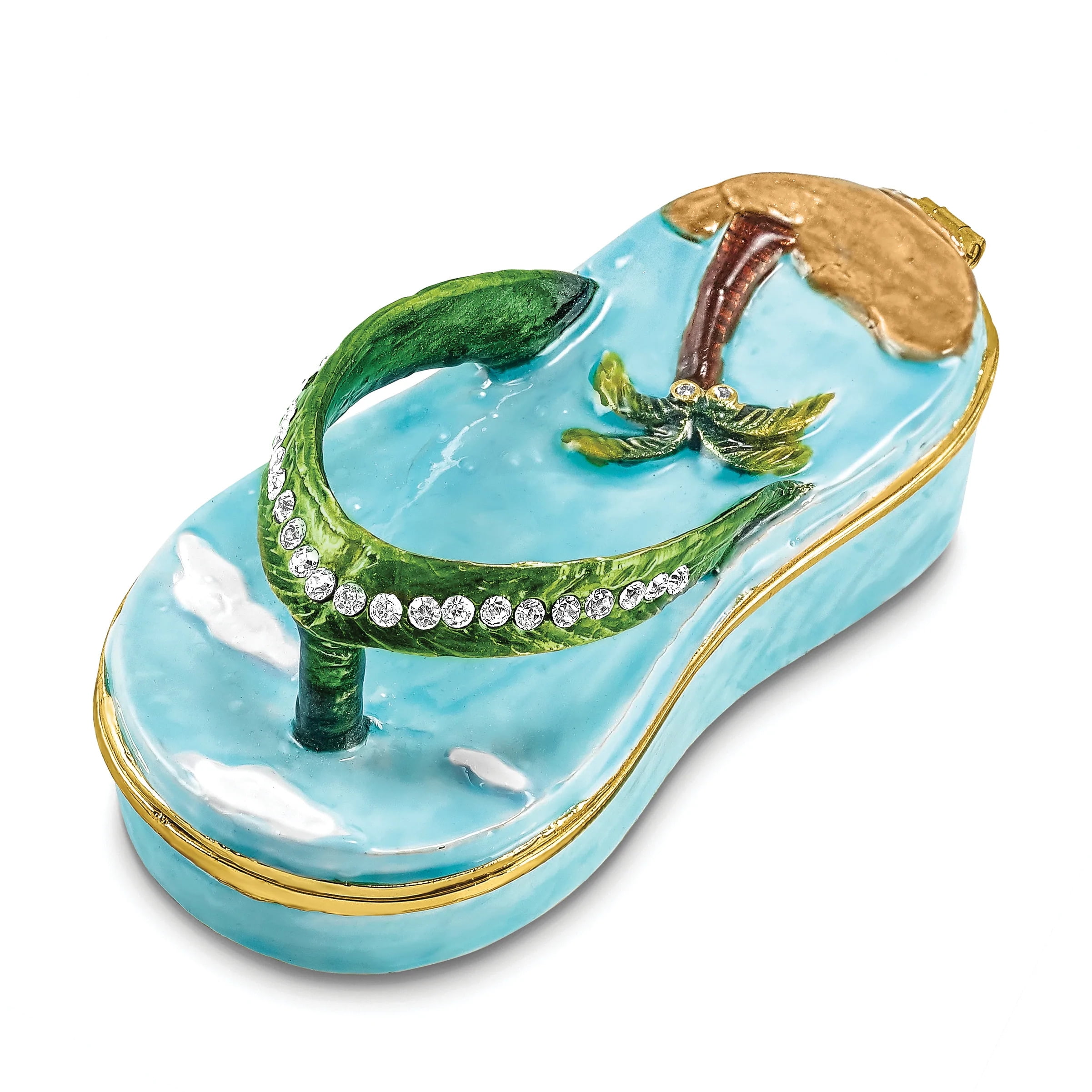 Luxury Giftware Pewter Bejeweled Crystals Gold-tone Enameled SANDY TOES ...