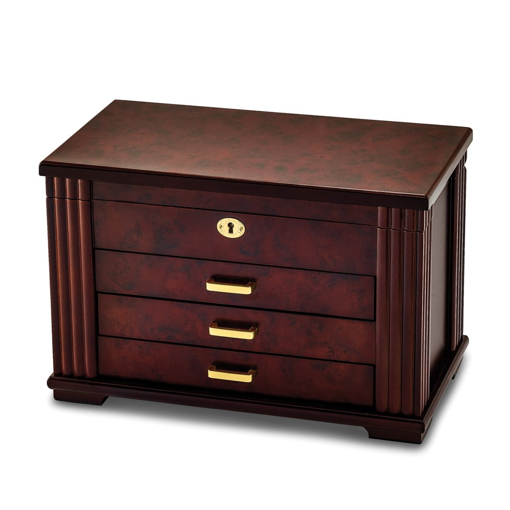 Luxury Giftware by Jere Matte Rosewood Burl Veneer 3-drawer Locking ...