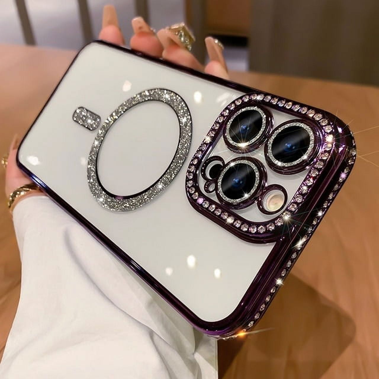 Luxury Glitter Wireless Charging Transparent Magsafe Case For iPhone 14 ...