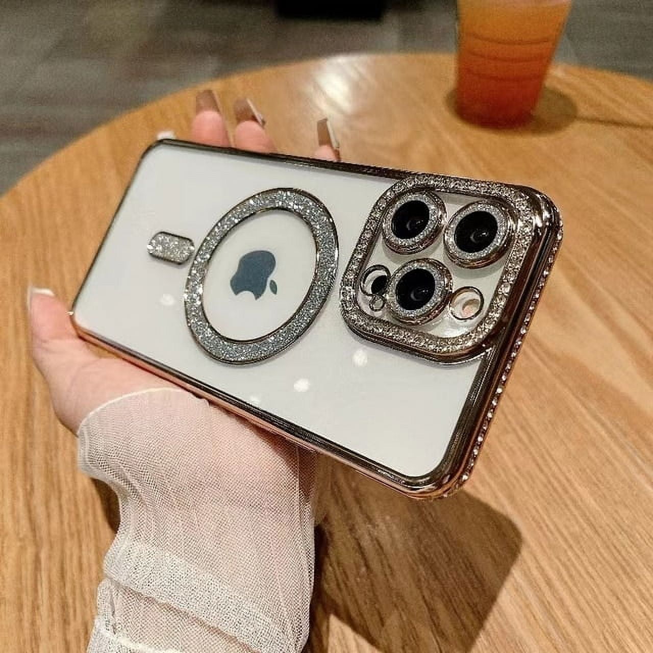 Luxury Glitter Wireless Charging Transparent Magsafe Case For iPhone 14 ...