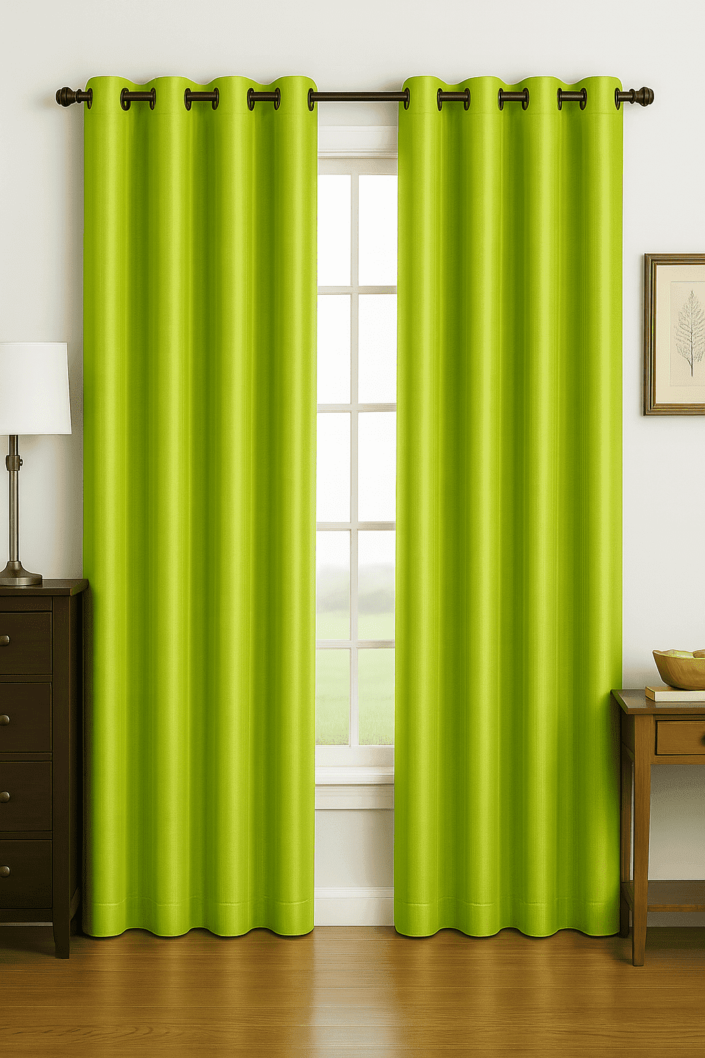 Luxury Glow Faux Silk Curtain Panel – 2 Panel Set, Each 54x84”, 8 ...