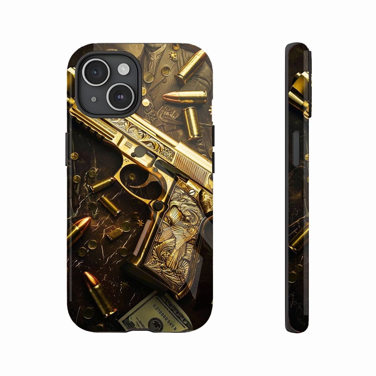 Luxury Gold Bullet Design iPhone Case for Men Women | Durable Anti-Slip ...