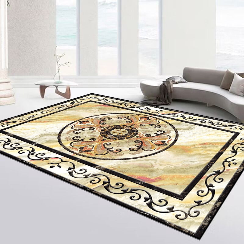 Luxury Gold Frame Carpets for Living Room Europe and America Large Area ...