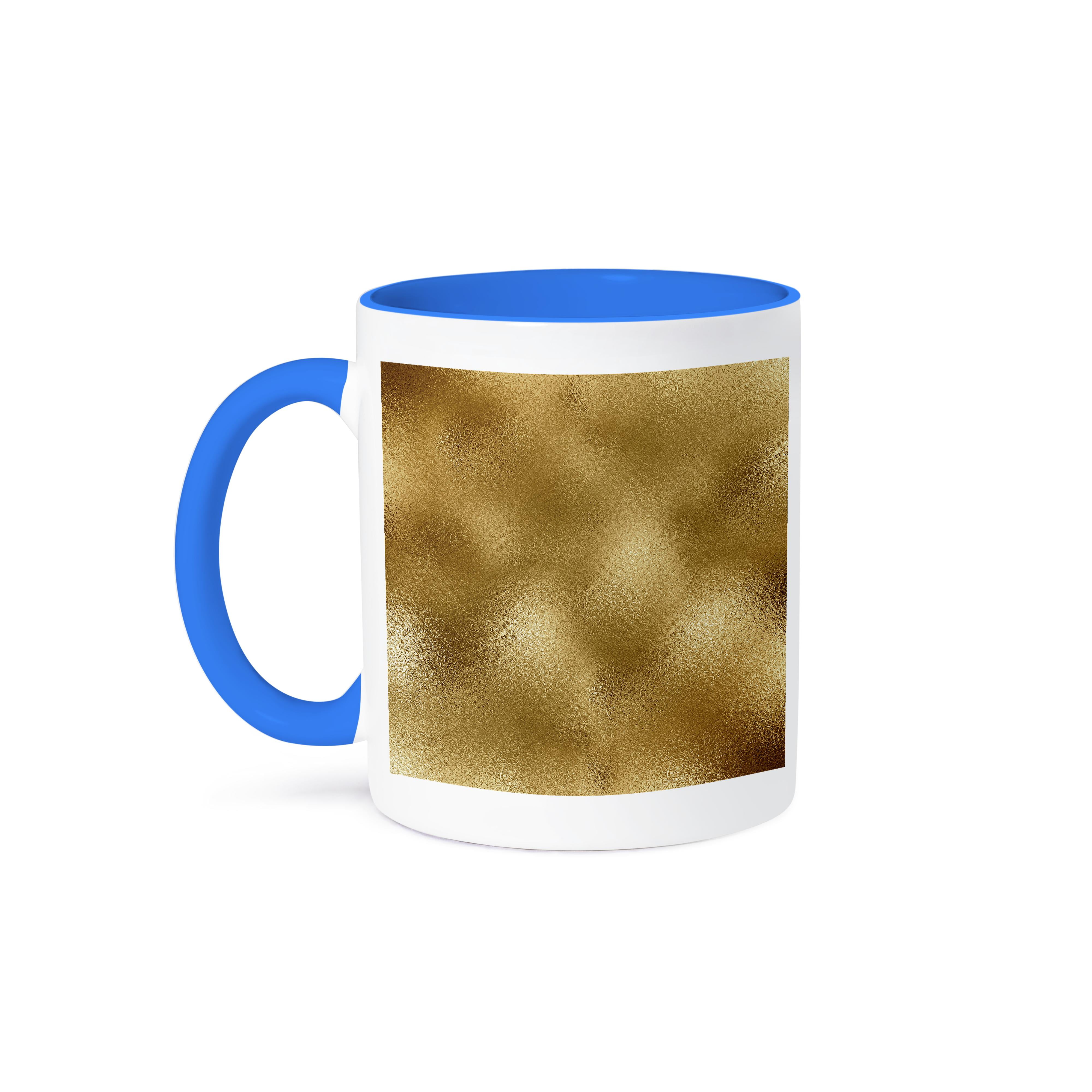 3dRose, Luxury Gold Metal Foil Background, 15oz Two-Tone Blue Mug ...