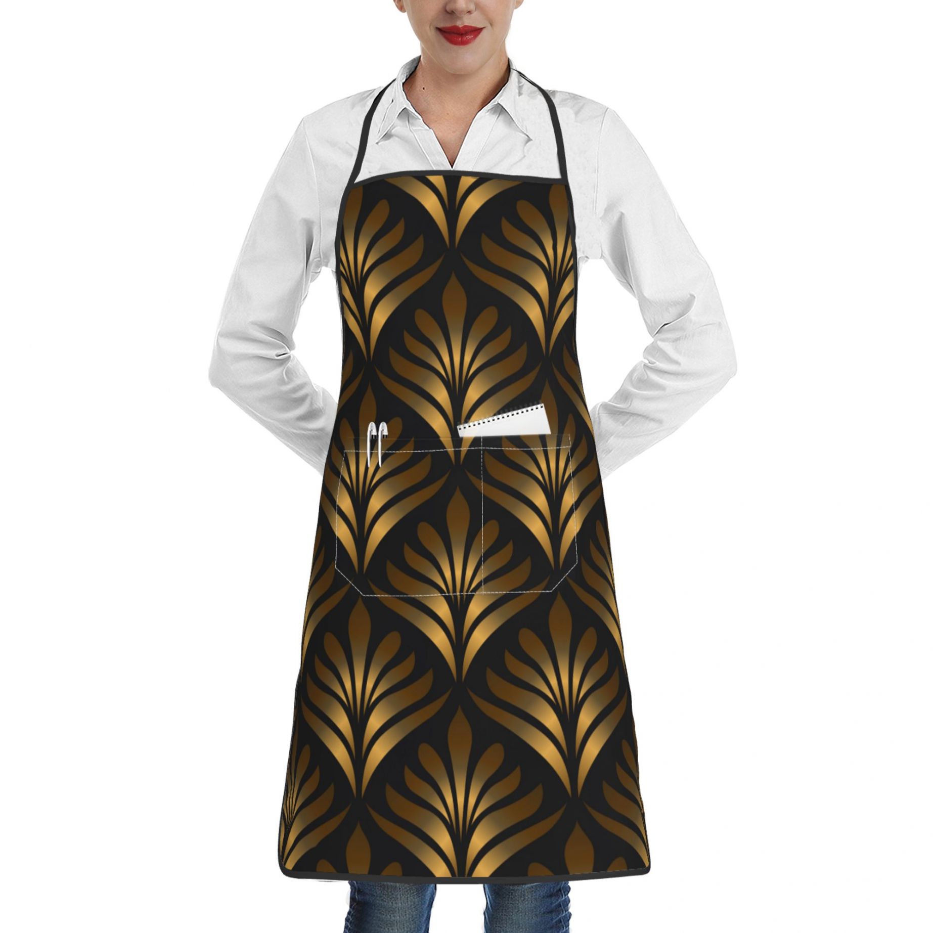 Luxury Gold Pattern Women'S And Men'S Kitchen Waterproof Apron, Common ...