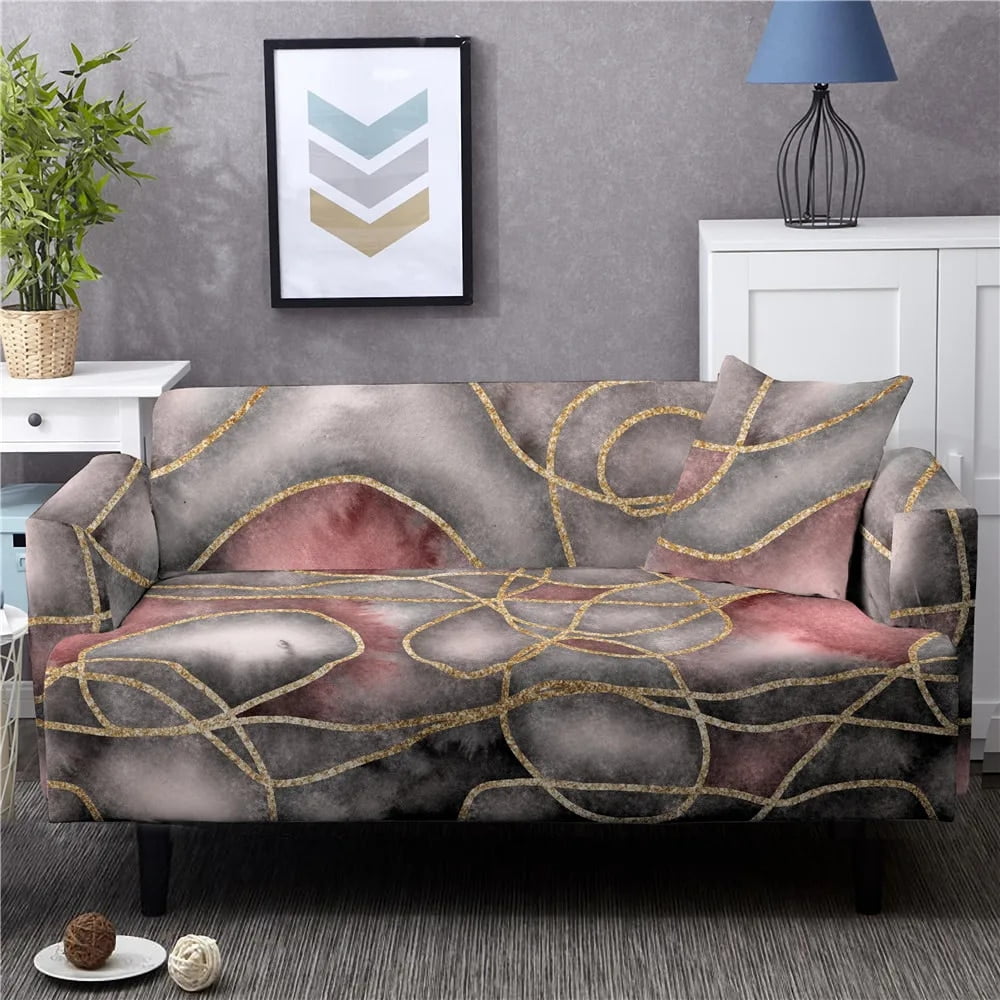 Luxury Golden Marble Sofa Cover for Living Room L Shape Sofa Chaise ...